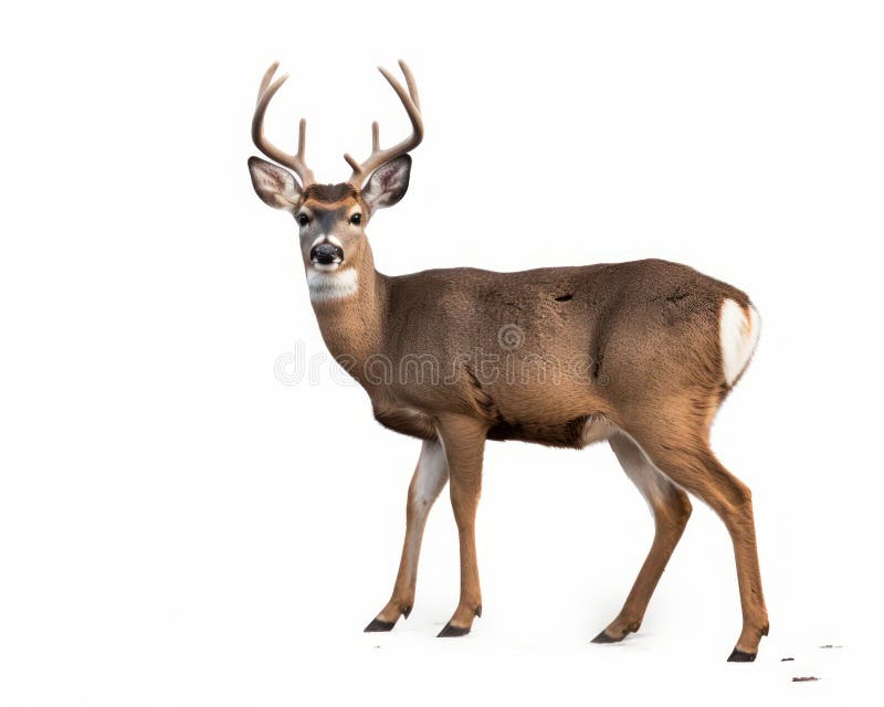 Photo of Mule Deer Isolated on White Background. Generative AI Stock ...