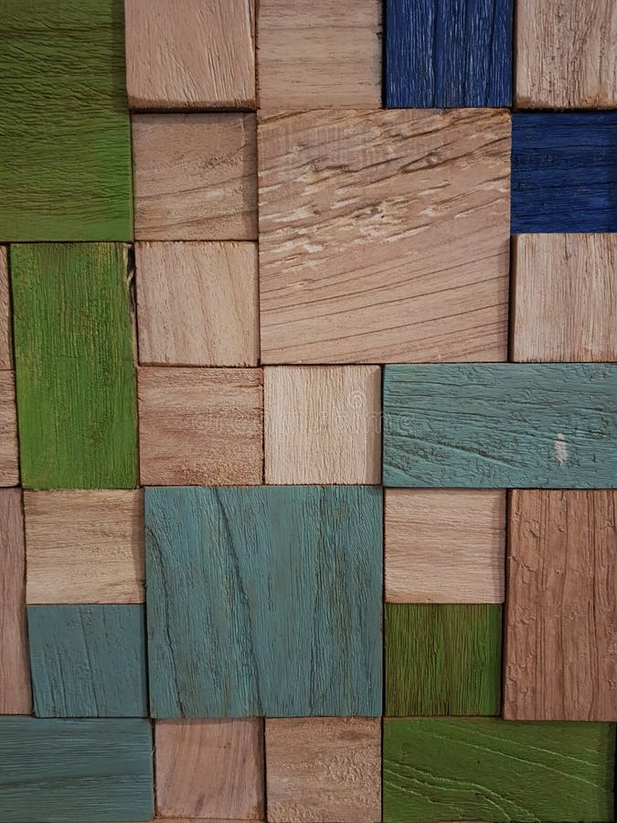 Photo of Multi Color Wood Pattern on the Wall Stock Photo - Image of ...