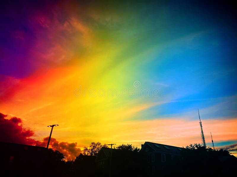 Multicolored Sky at Sunset Special Effects Stock Image - Image of ...