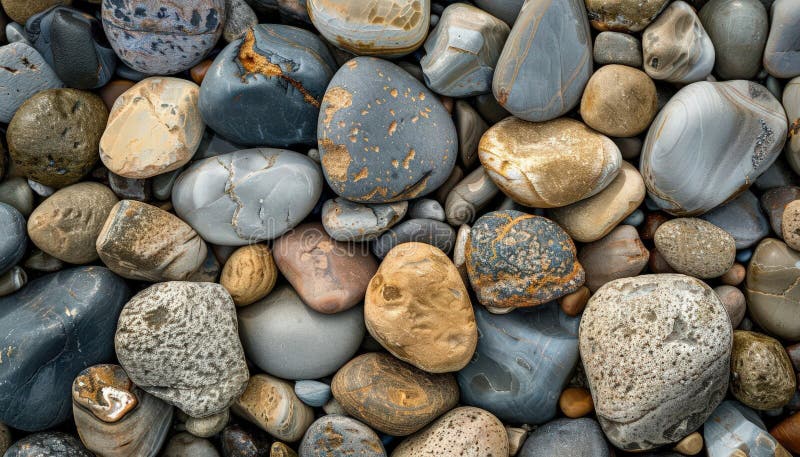 Photo of Natural Pebble Texture with Smooth Rounded Stones Stock ...