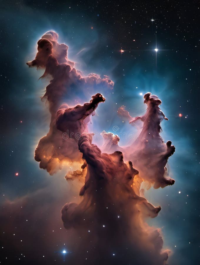Photo of Nebula Gas Cloud in Deep Outer Space. Generative AI Stock ...