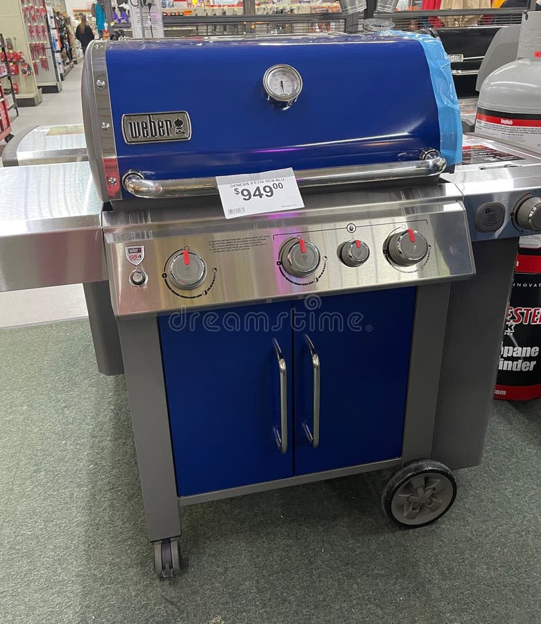 Photo of a New Blue BBQ in Store Editorial Stock Image - Image of ...