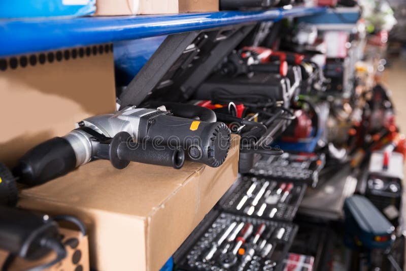 Photo of New Tools on Showcase Stock Photo - Image of shelf, buying ...