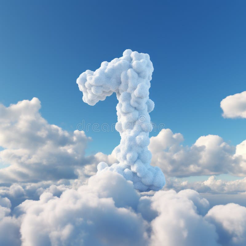 Cloud Sculpture: Number 11 in Vibrant Blue Sky Stock Illustration ...