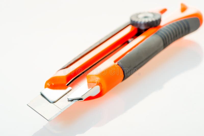 Photo of Office Knife with Sharp Blade Stock Image - Image of multiple ...