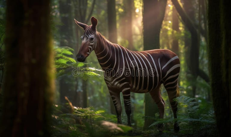 Okapis Unique Coat Pattern Stock Illustrations – 7 Okapis Unique Coat ...