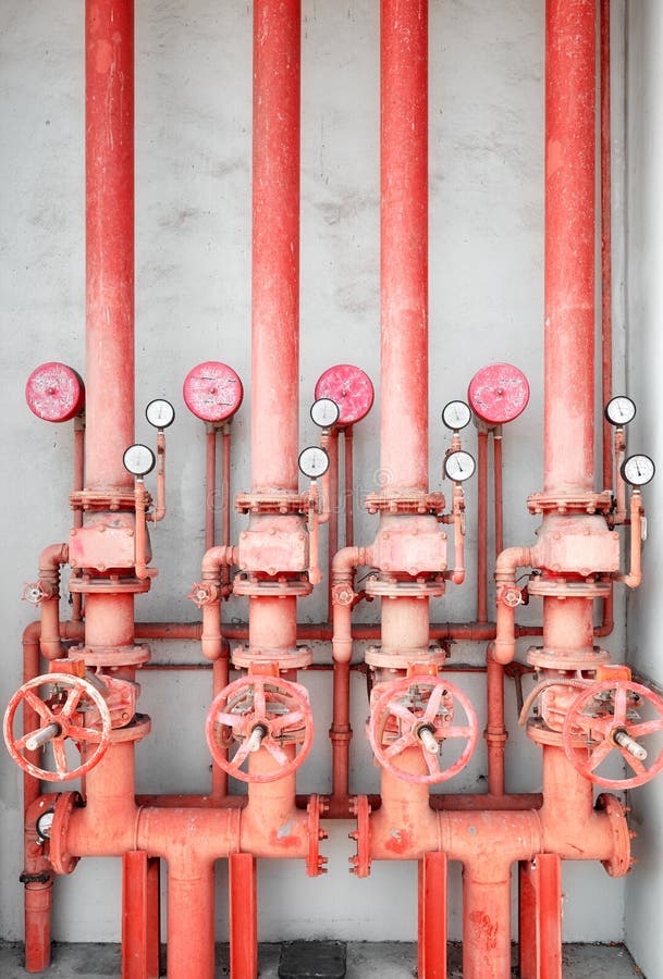 Photo of an Old Fire Sprinkler System Stock Photo - Image of gauge ...