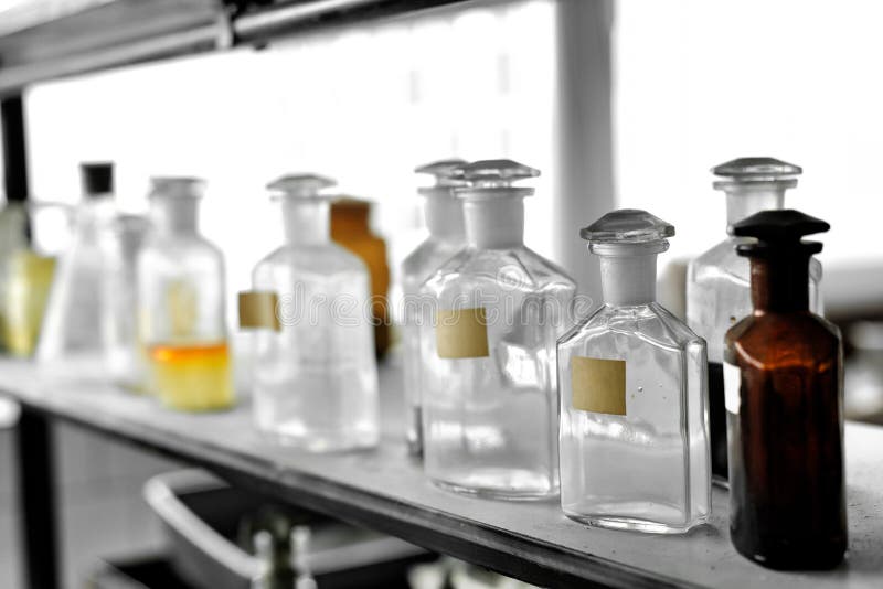Photo of an Old Laboratory with a Lot of Bottles Stock Photo - Image of ...
