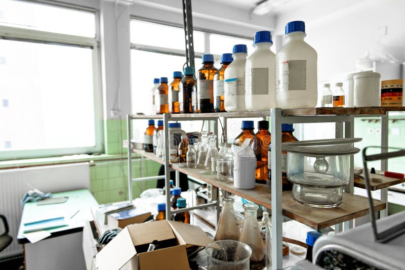 Photo of an Old Laboratory with a Lot of Bottles Stock Photo - Image of ...