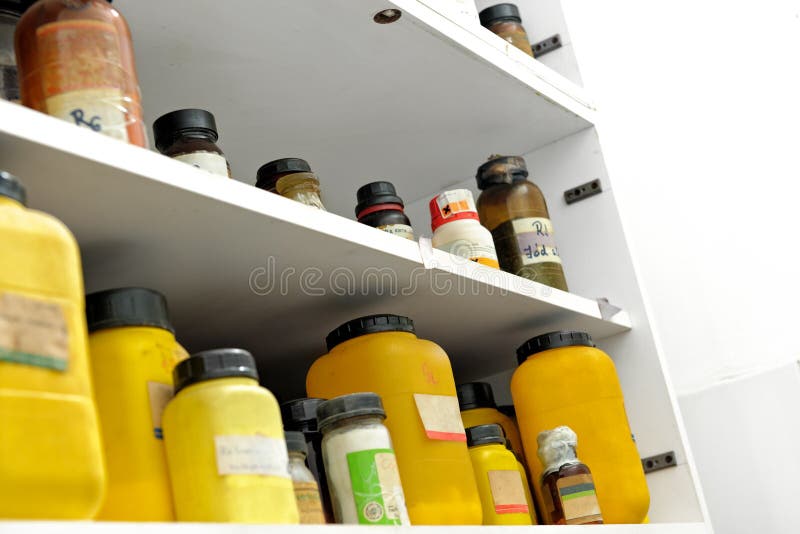 Photo of an Old Laboratory with a Lot of Bottles Stock Photo - Image of ...