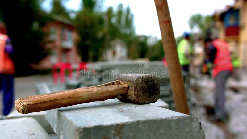 An Old and Used Hammer in a Construction Stock Image - Image of ...