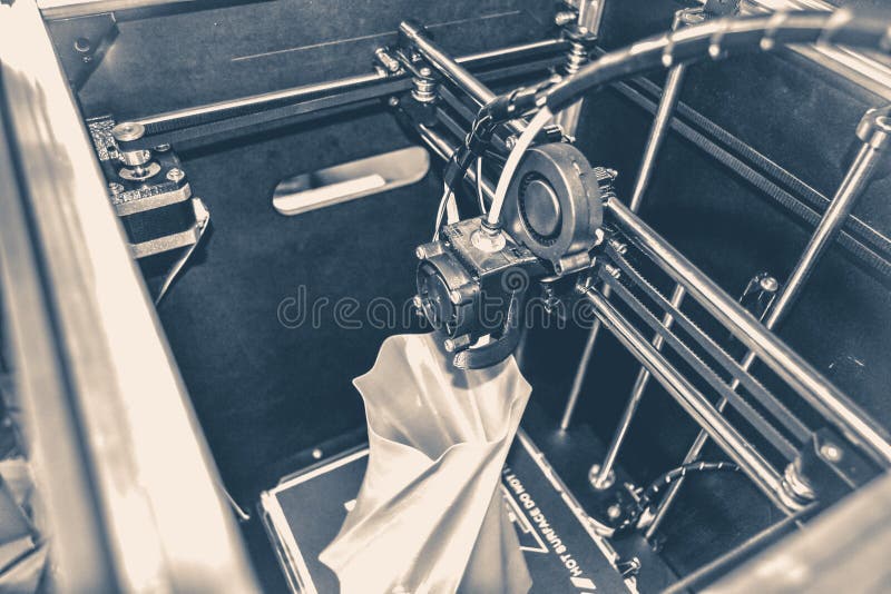 Old Vintage Style. Automatic Three Dimensional 3d Printer Performs ...