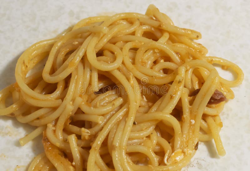 Photo of One Portion of Spaghetti on One Plate Stock Photo - Image of ...