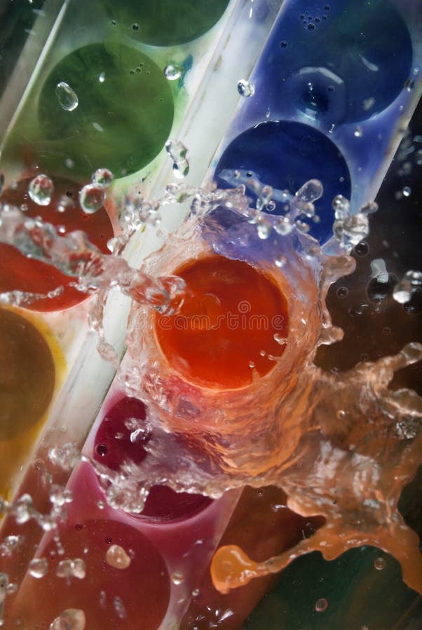 Photo of Paints Being Splashed with Water Stock Image - Image of close ...