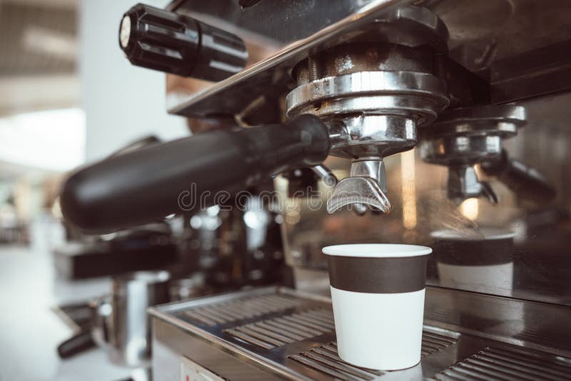 Photo Paper Cup for Coffee and Coffee Machines Stock Image - Image of ...