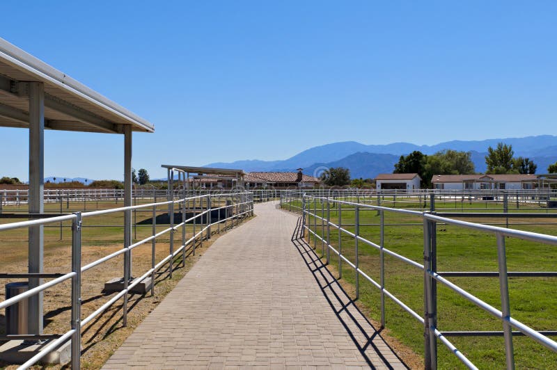 Path between Paddocks on a Ranch Stock Image - Image of daylight ...