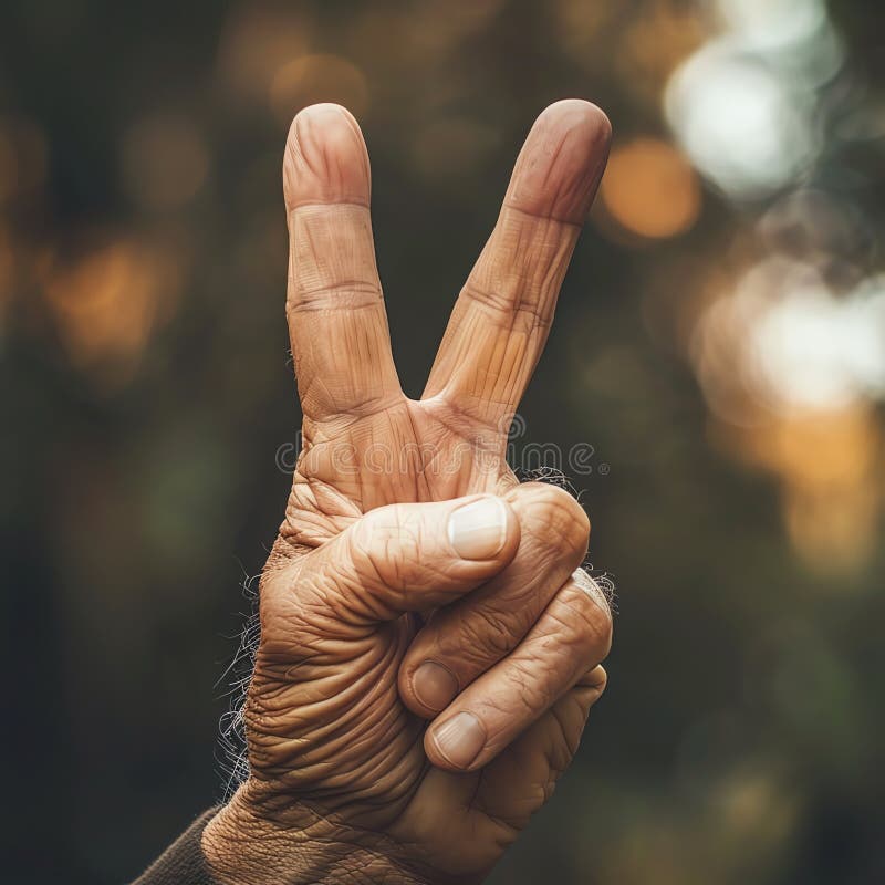 Photo Peace Sign Hand Gesture Stock Illustration - Illustration of love ...