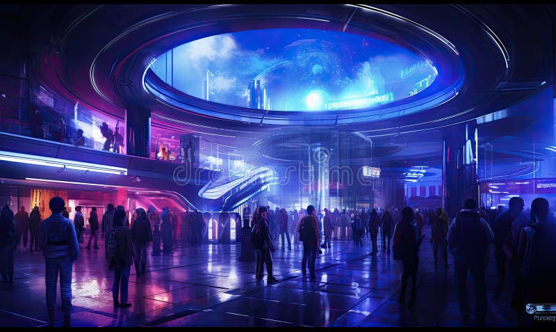 Photo of People Gathering in a Building Stock Illustration ...