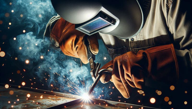 Photo of People Welding Close Up Stock Illustration - Illustration of ...