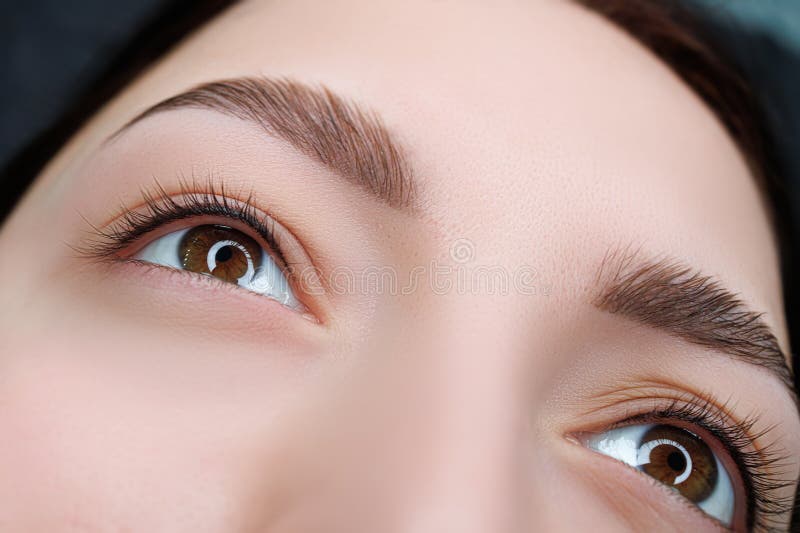 Photo after Permanent Eyelash Makeup Open Eyes with Permanent Eyelash ...