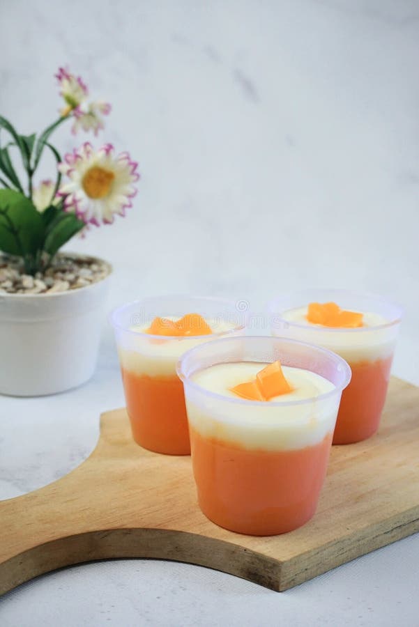 Photo or Picture Delicious Mango Pudding with Vanilla Fla in a Cup ...