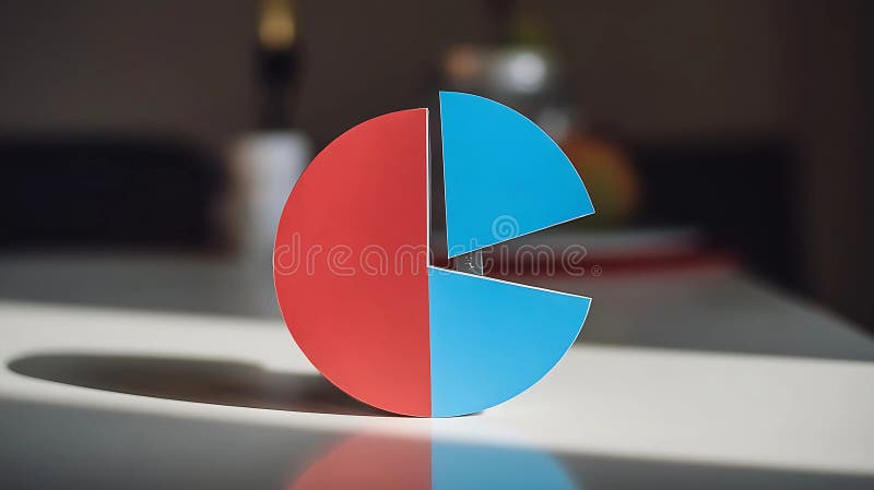 A Photo of a Pie Chart with Two Slices Stock Illustration ...