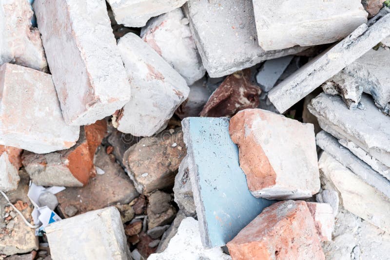 Photo of a Pile of Broken Bricks Stock Image - Image of natural, detail ...