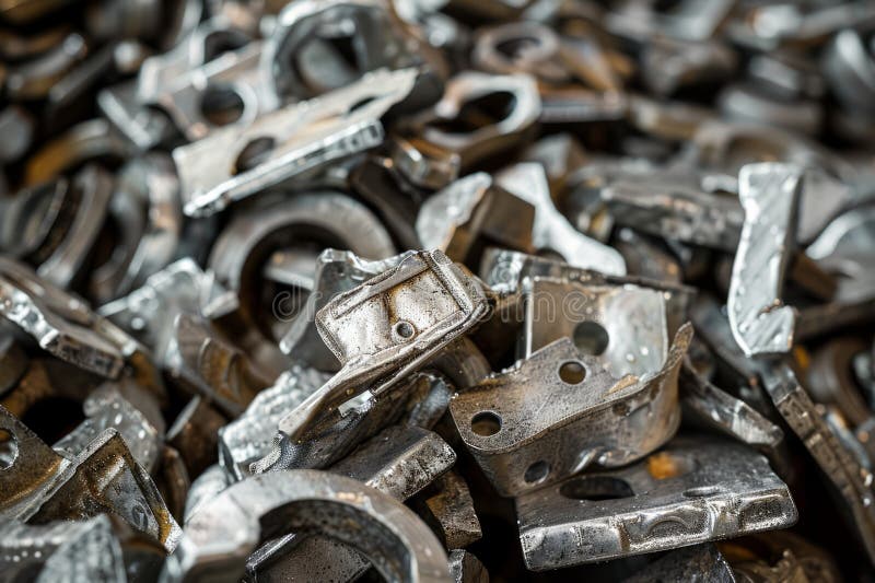 Photo of Pile of Cast Aluminum Scrap. Background Texture for Backdrops ...