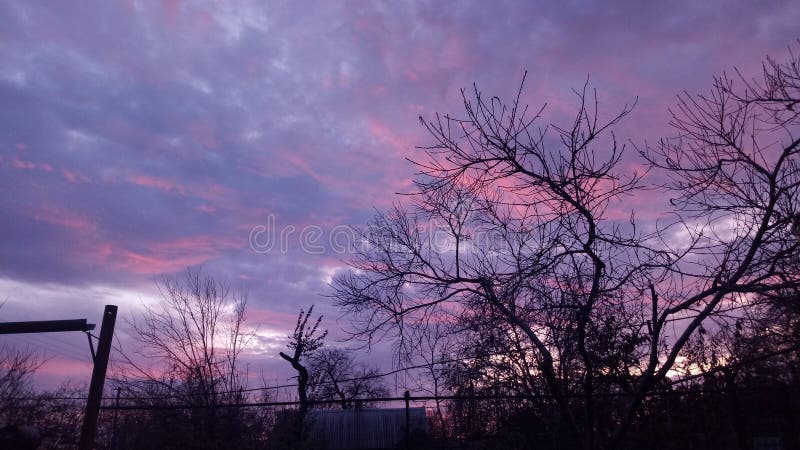 Photo of pink sky stock image. Image of afterglow, nature - 211112249