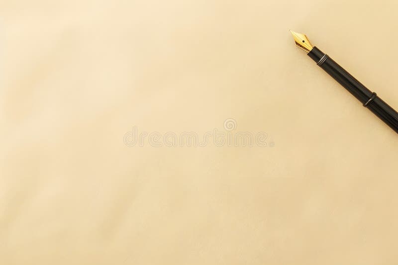 Cream Paper Background with Fountain Pen Stock Illustration ...