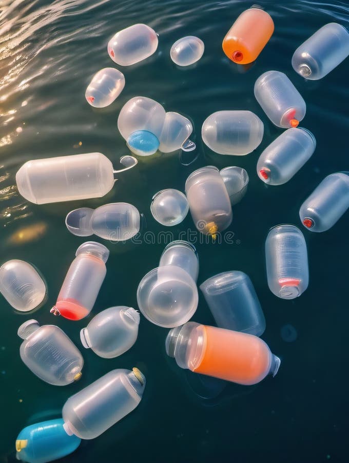 Photo of Plastic Floats in the Ocean or Sea Pollution Issue, Plastic or ...