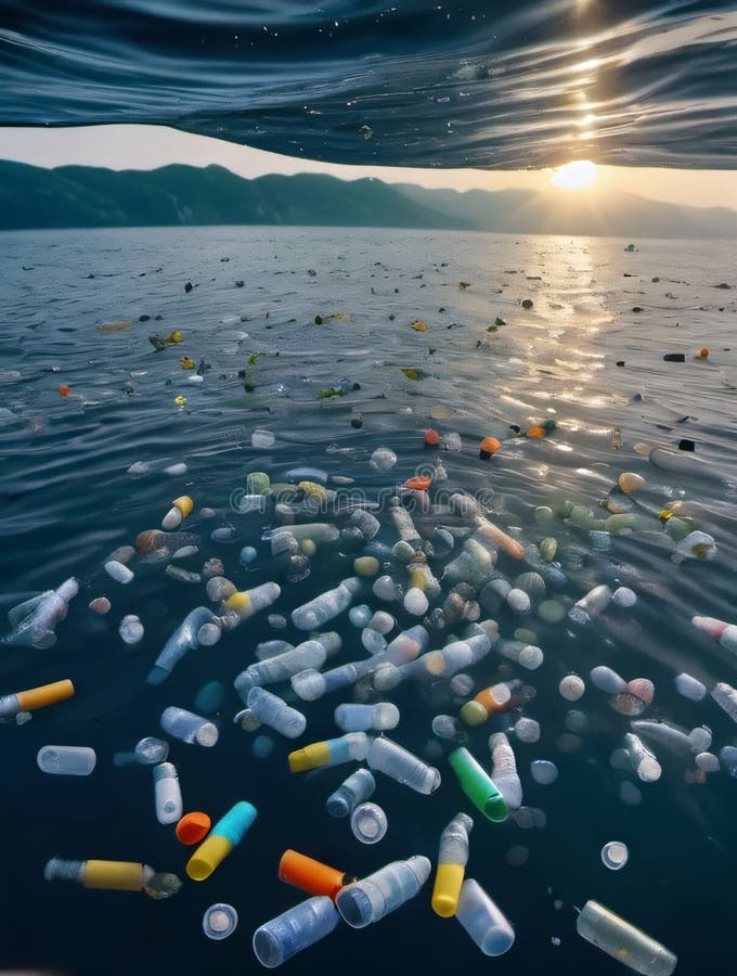 Photo of Plastic Pollution in Ocean, Problem Plastic Bottles and ...