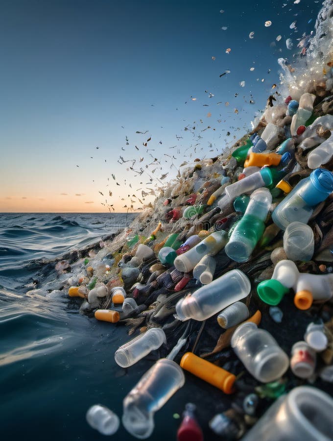 Photo of Plastic Pollution in Ocean, Problem Plastic Bottles and ...