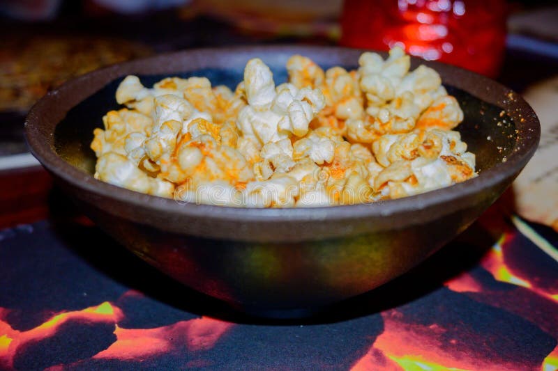 Photo of Popcorn in a Jar Served on the Table in the Restaurant Stock ...