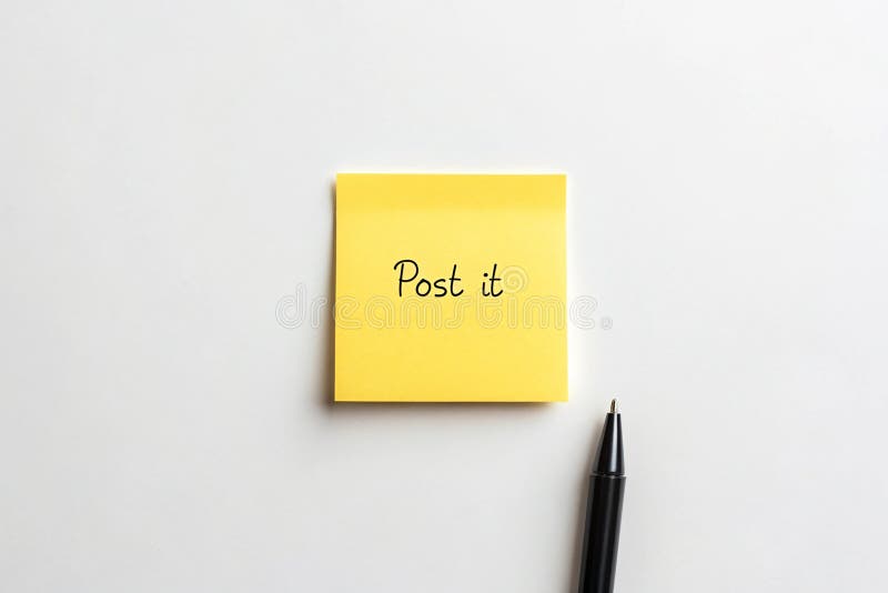 Photo of a Post-it a Over White Background Stock Illustration ...