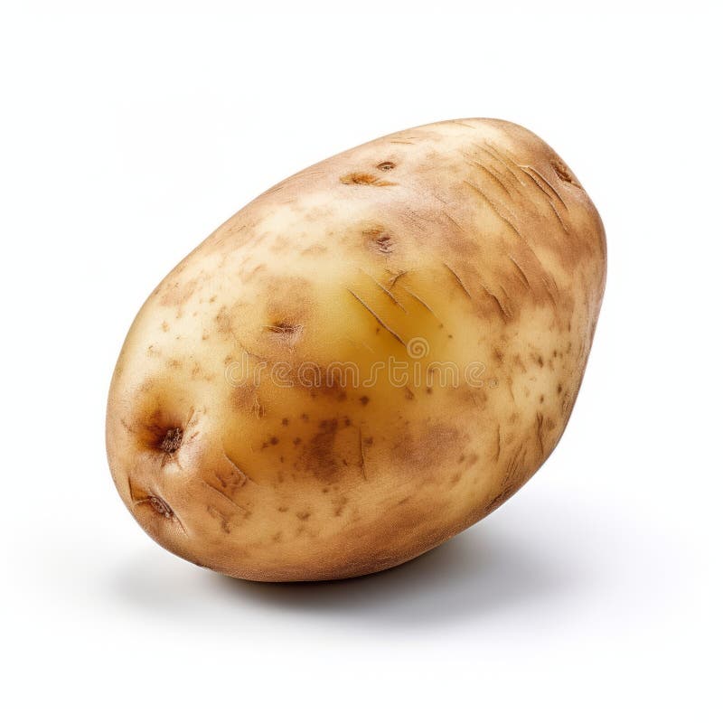 Hyper-realistic Uncooked Potato on White Background Stock Illustration ...