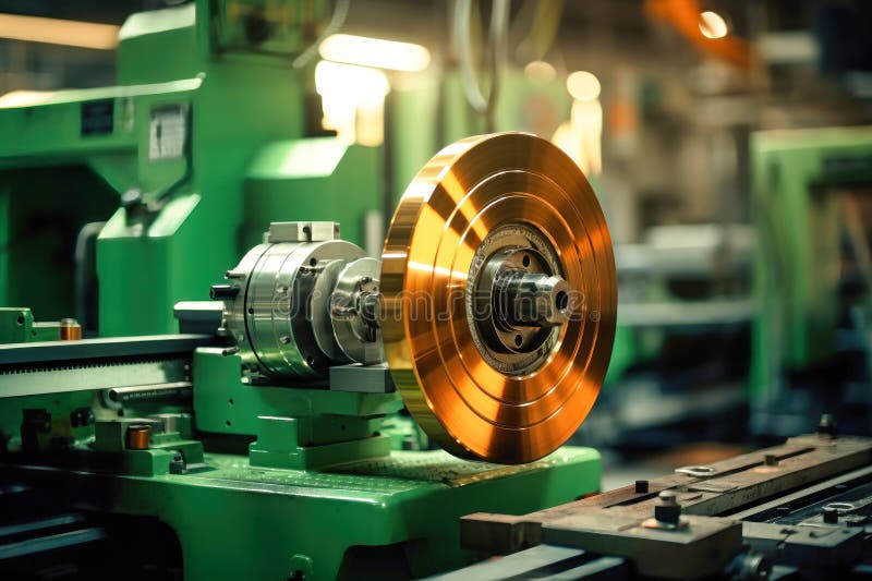 Photo of a Powerful Industrial Machine Processing a Metal Workpiece ...