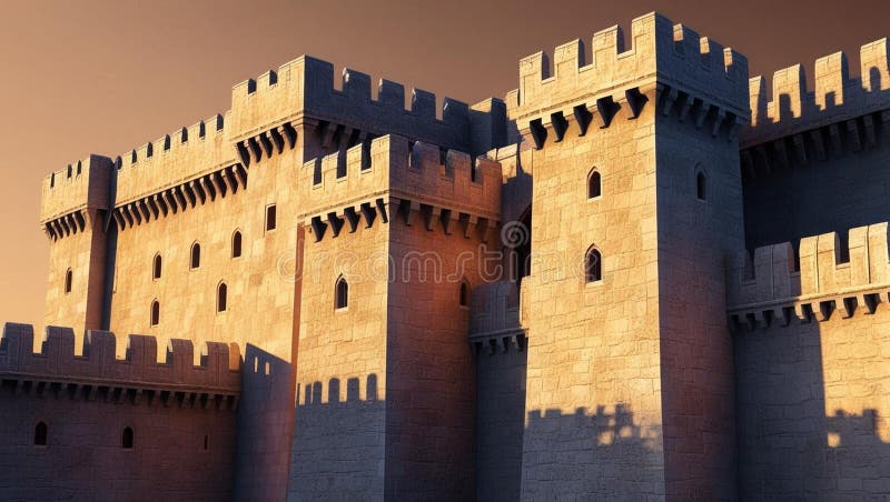 This Photo Presents an Impressive Ancient Castle Stock Illustration ...