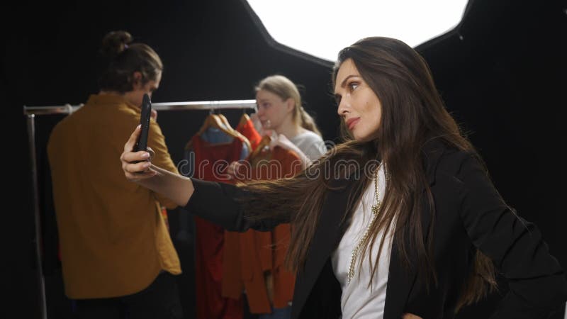 Backstage of Model and Professional Team in the Studio. Attractive ...