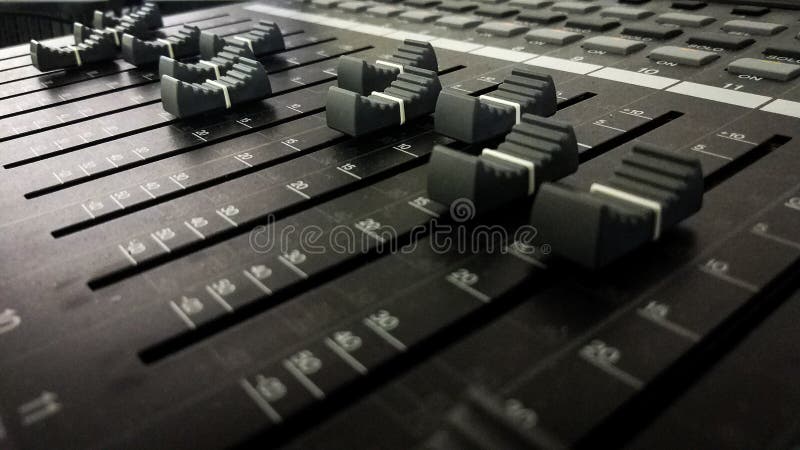 Audio mixer and knobs stock photo. Image of knobs, digital - 116257122