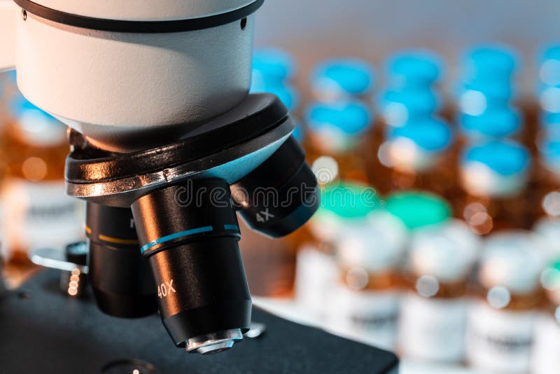 Photo of a Professional Microscope in Laboratory Close Up Stock Image ...