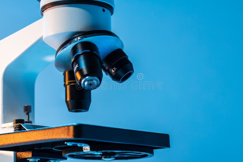 Photo of a Professional Microscope in Laboratory Close Up Stock Photo ...