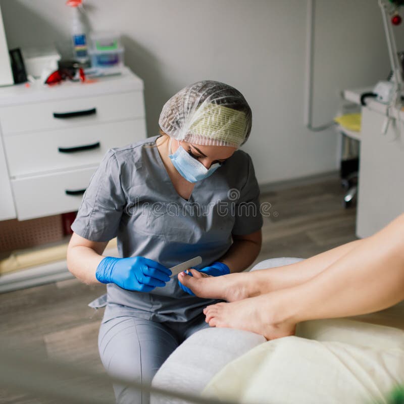 Photo of the Professional Pedicure Process with the Model Stock Image ...