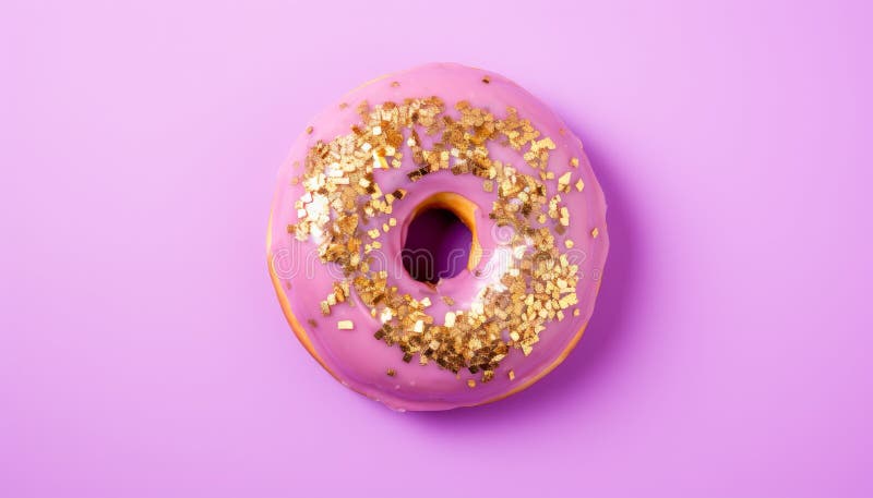 A Photo of Purple Doughnut with Gold Icing Vinyl Texture Stock ...