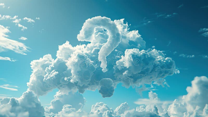 A Photo of a Question Mark Made of Clouds in the Sky Stock Image ...
