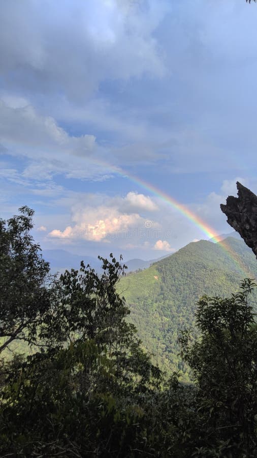 Photo of the Rainbow View from the Top of the Mountain Stock Photo ...