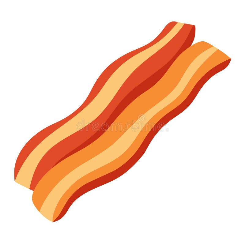 A Photo Real Image on White of of Strips of Crispy Bacon Stock Vector ...