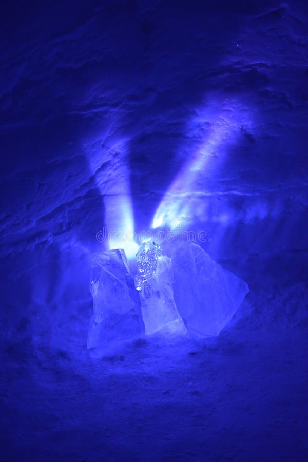 Photo of Real Natural Ice Background with Purple Light Rays - Portrait ...