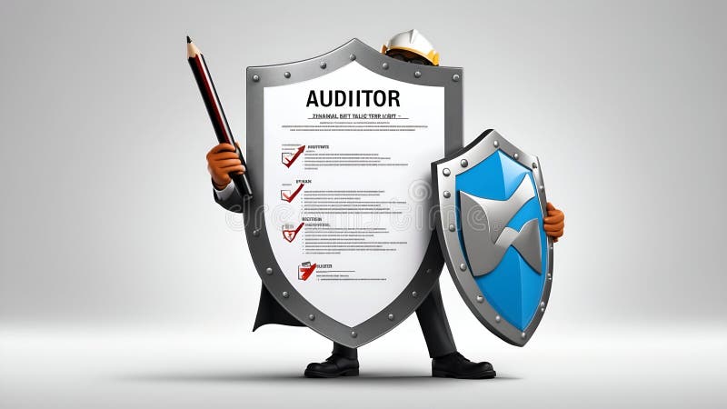 Photo Realistic As it Auditor with Checklist and Shield Concept As an ...