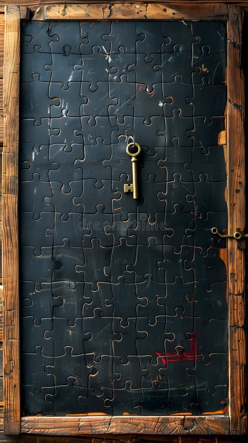 Photo Realistic As Blackboard with Puzzle Pieces and Lightbulb Concept ... Photo Realistic As Blackboard with Puzzle Pieces and Lightbulb Concept ...